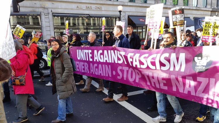 Anti-fascism march in London