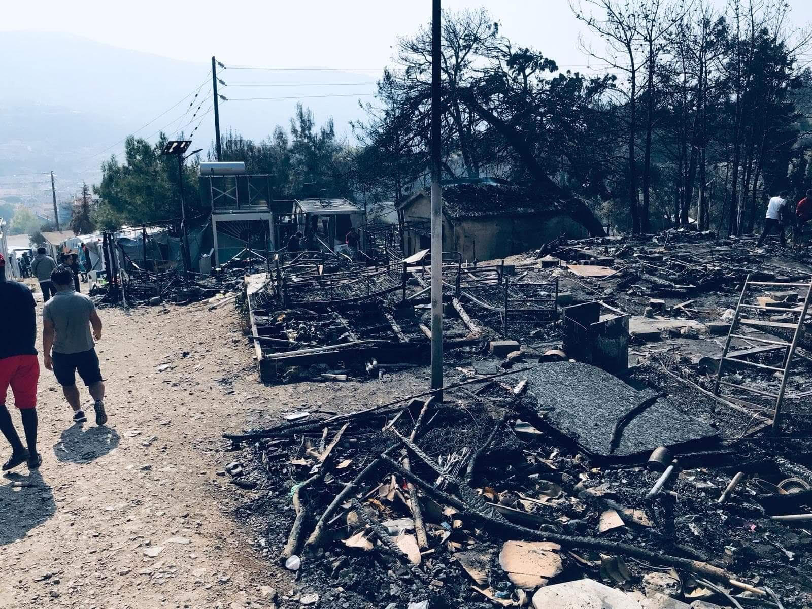 Fire in Samos Refugee Camp
