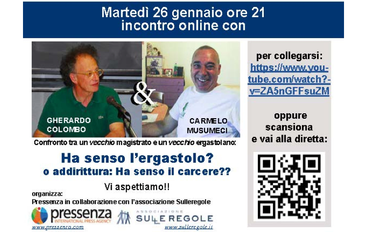 Carcere, giustizia, ergastolo. Incontro on line tra Gherardo Colombo e ...